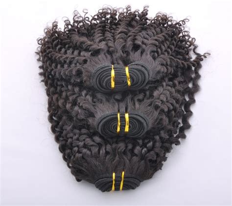 7A Virgin Thailand Kinky Curl Hair Weave Natural Black