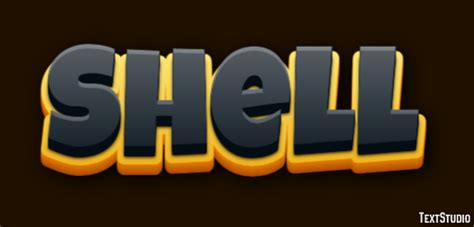 Shell Text Effect And Logo Design Word
