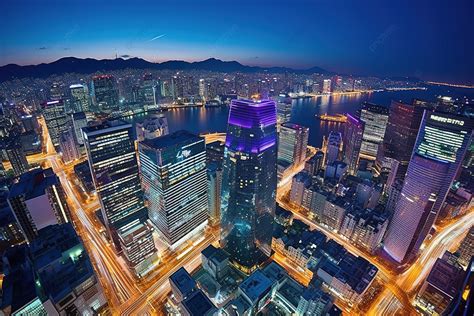 밤에 도시의 조감도 Skt타워 건축물 도로 배경 일러스트 및 사진 무료 다운로드 Pngtree