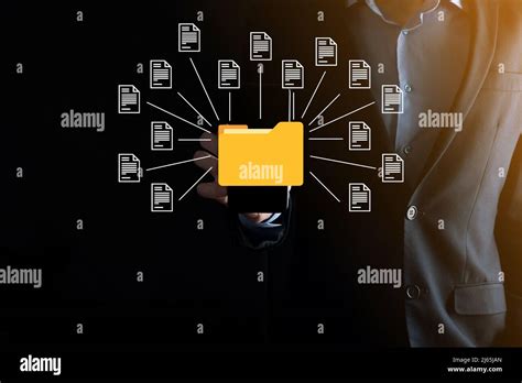 Document Management System Dms Businessman Hold Folder And Document