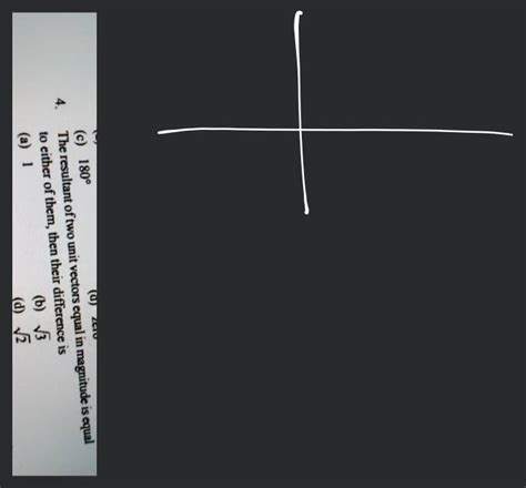 4 the resultant of two unit vectors equal in magnitude is equal to eithe