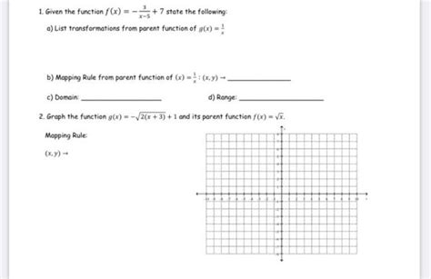 Solved 1 Given The Function Fx−x−537 State The