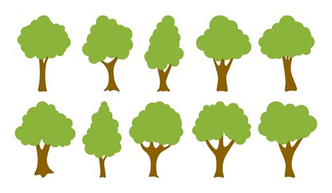 Set Of Hand Drawn Trees 12167057 Vector Art At Vecteezy
