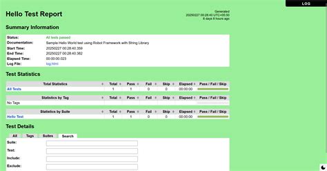 Generate Robot Test Reports