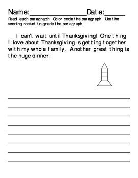 SRSD Paragraph Scoring Practice By Andrew Hacket TPT