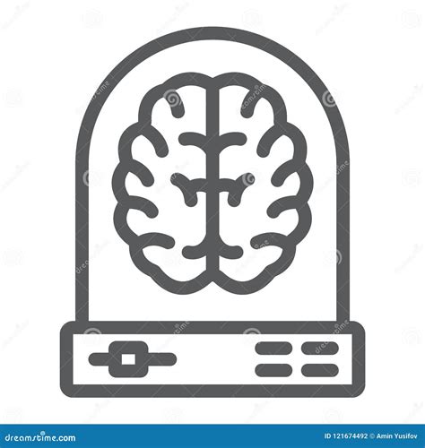 Machine Learning Line Icon Data And Analytics Stock Vector Illustration Of Cyber Isolated