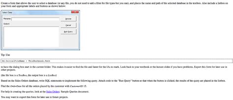 Create A Form That Allows The User To Select A