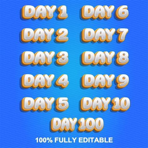 Premium Vector Number Of Days Template In 3d Style Vector