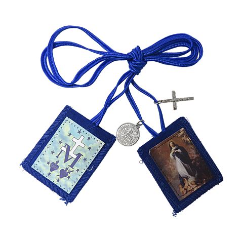 Blue Catholic Scapular Full Color Immaculate Conception