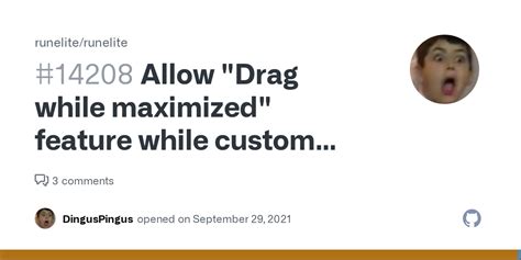 Allow Drag While Maximized Feature While Custom Chrome Is Enabled · Issue 14208 · Runelite