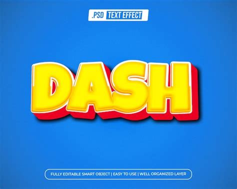 Premium Psd Psd Dash Text Style Effect