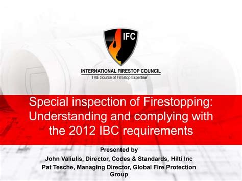 Special Inspection Of Firestopping Ifc Webinar 2014 Pptx