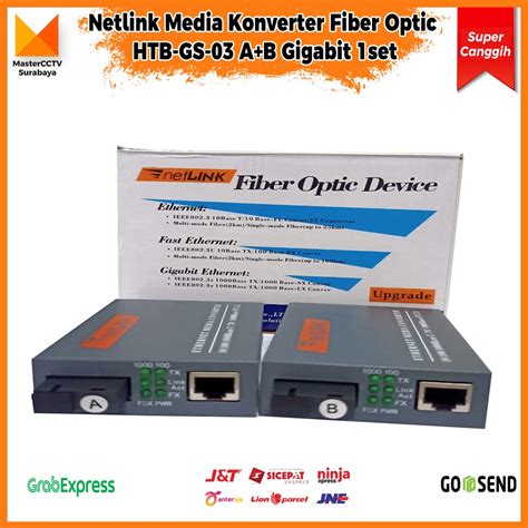 ตัวแปลงสื่อไฟเบอร์ออปติก Netlink Htb Gs 03 A B Gigabit 1 ชุด Shopee