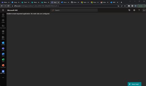 Unable To Load Requested Application No Static Tabs Configured While Loading Teams App In