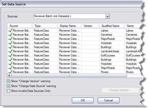 Updating Data Sources For Batch Jobs From The Batch Validate Dialog Box—arcmap Documentation