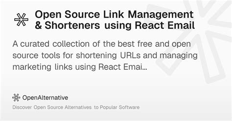 Open Source Link Management And Shorteners Using React Email Openalternative