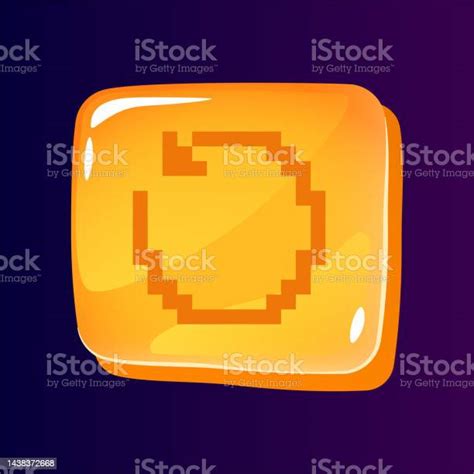 Update Glossy Ui Button With Pixelated Icon Stock Illustration