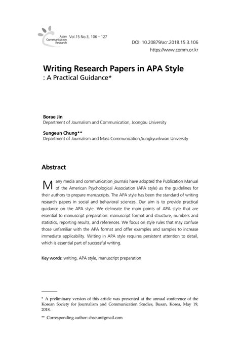 Abstract Apa Style Examples Sample Apa Abstract For History Paper