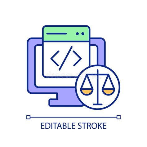 2d Simple Thin Line Equal Treatment Of Data Icon Stock Vector