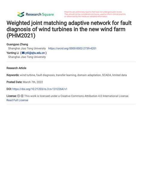 Pdf Weighted Joint Matching Adaptive Network For Fault Diagnosis Of
