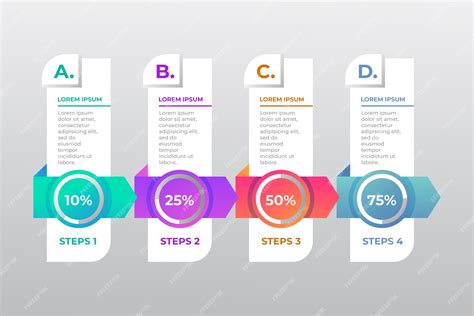 Free Vector Infographic Template In Four Steps And Text Boxes