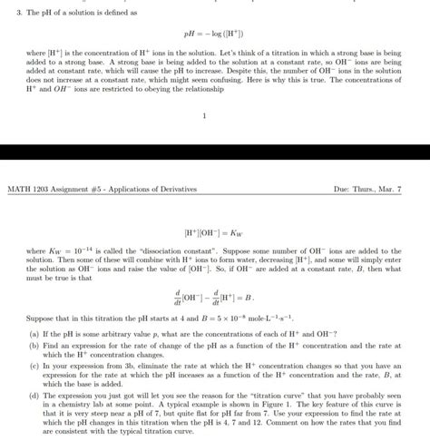 Solved The Ph Of A Solution Is Defined As Where H Is Chegg Com
