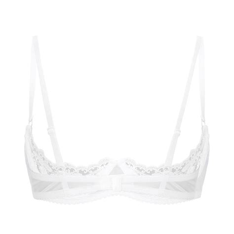 Iiniim Womens 1 4 Cups Bra Sheer Floral Lace Bra Tops Push Up Shelf