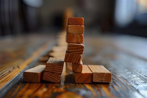 Premium Photo Stacked Wooden Blocks