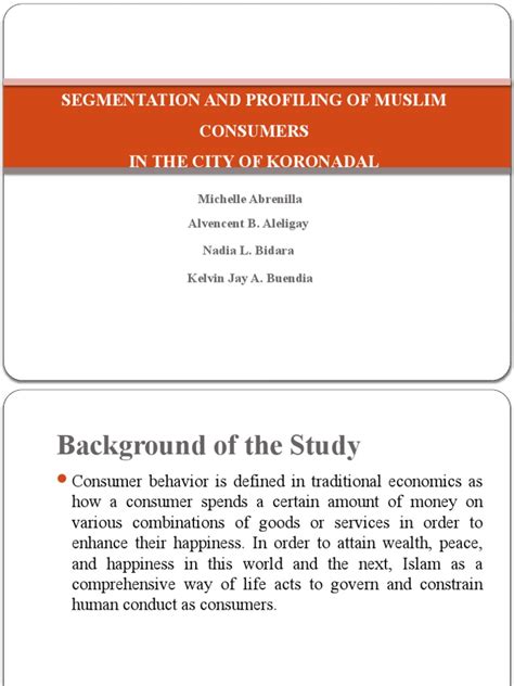 Segmentation And Profiling Of Muslim Consumers Pdf Survey