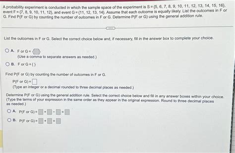 Solved A Probability Experiment Is Conducted In Which The Chegg Com