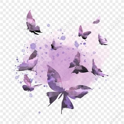 손으로 그린 수채화 스플래시 잉크 스타일 나비 일러스트 조합날개타일러 Png 일러스트 무료 다운로드 Lovepik