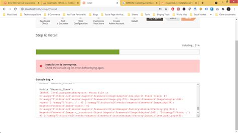 windows magento 2 3 6 p1 installation incomplete and showing errors