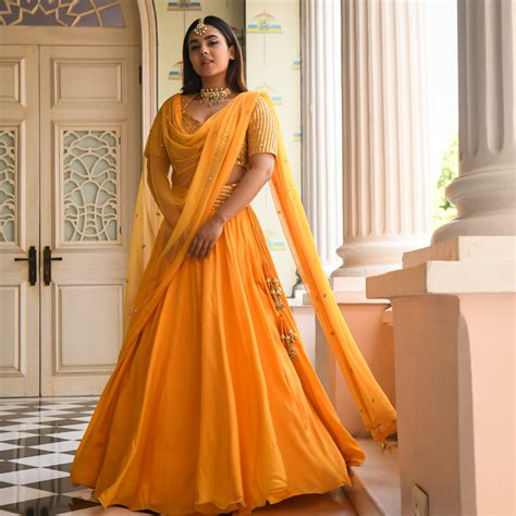 Medhavi Yellow Silk Designer Lehenga Set For Women Online Urbanstree