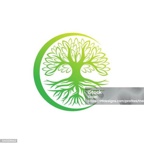 트리 로고 디자인 벡터 일러스트레이션 자연 농업 및 농장 사업을위한 창조적 인 디자인 개념의 추상 나무 로고 벡터 트리 로고
