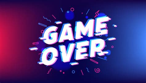 Premium Vector Game Over Text On Blue Background