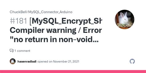 Mysqlencryptsha1cpp Compiler Warning Error No Return In Non