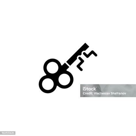 빈티지 키 블랙 아이콘 개념입니다 빈티지 키 평면 벡터 기호 기호 그림 가까운에 대한 스톡 벡터 아트 및 기타 이미지 가까운 가정 생활 강철 Istock