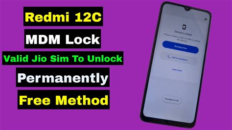 Xiaomi Redmi C Mdm Lock Please Insert A Valid Jio Sim To Unlock This Device Fix Permanently