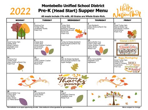 Menus Nutrition Services Montebello Unified School District