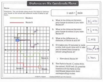 Distance On The Coordinate Plane By Math Meets SPED TPT