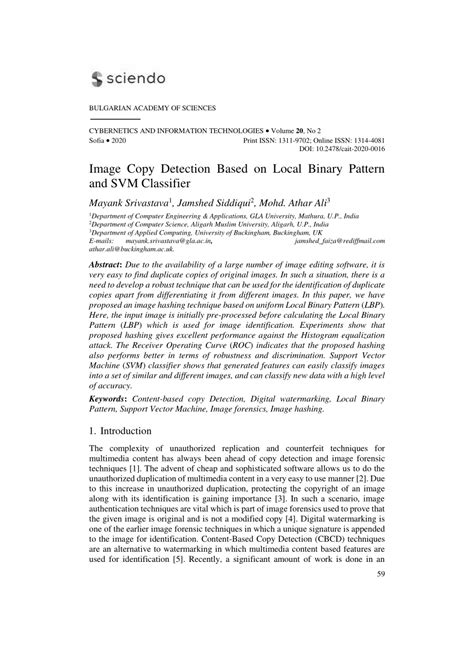 Pdf Image Copy Detection Based On Local Binary Pattern And Svm Classifier
