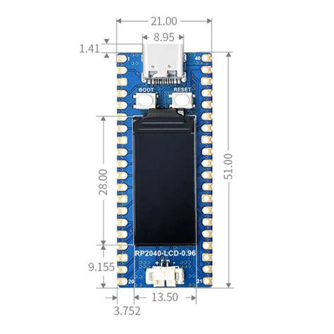 Waveshare Rp2040 Lcd 096 Pico Tipo Mcu Board Basado En Raspberry Pi