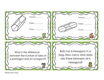 Geometry Task Card Game By Teach Glitter Pixie Dust TpT