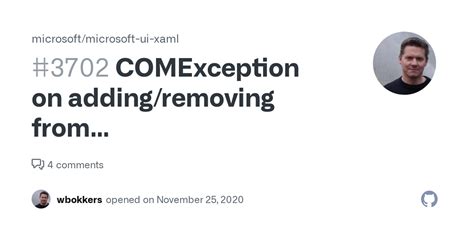 Comexception On Addingremoving From Observablecollection · Issue 3702 · Microsoftmicrosoft Ui