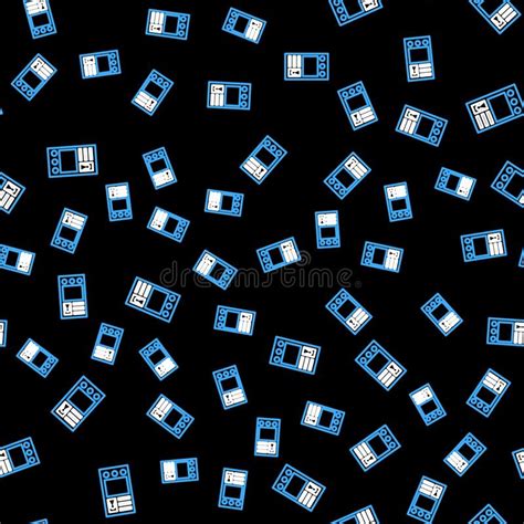 Line Create Account Screen Icon Isolated Seamless Pattern On Black Background Vector Stock