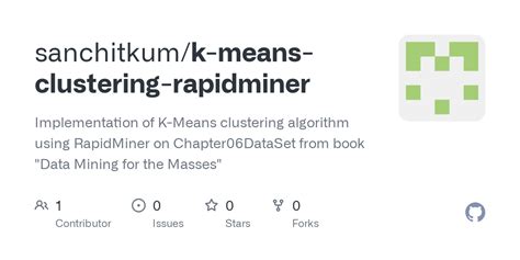 Github Sanchitkum K Means Clustering Rapidminer Implementation Of K Means Clustering