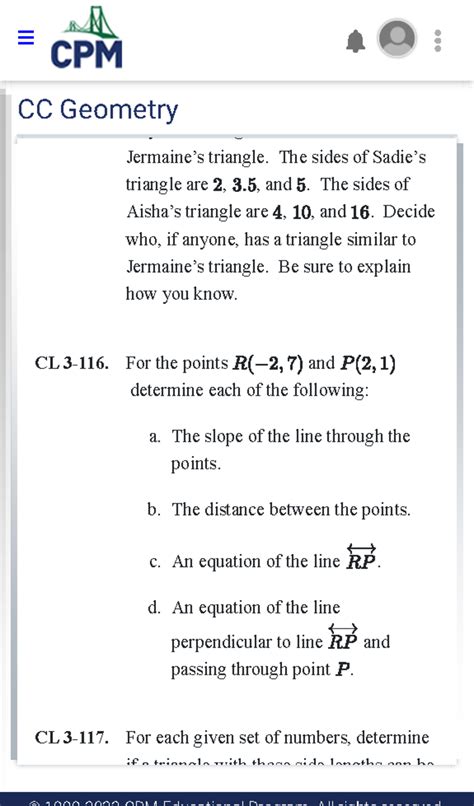 Cpm E Books Cc Geometry Lesson 3 Cc Geometry They Have Triangles That Are Similar To