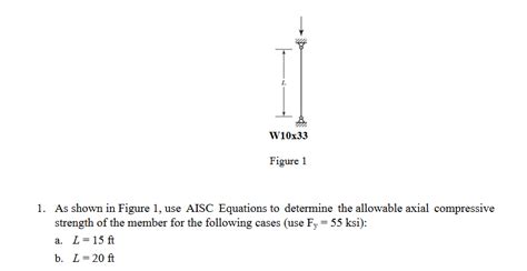 Solved 1 As Shown In Figure 1 Use Aisc Equations To