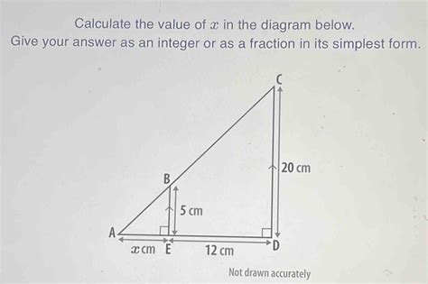 Solved Calculate The Value Of X In The Diagram Below Give Your Answer