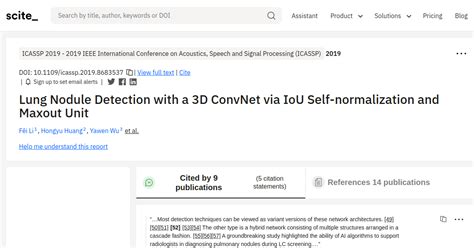 Citation Report Lung Nodule Detection With A 3d Convnet Via Iou Self Normalization And Maxout Unit